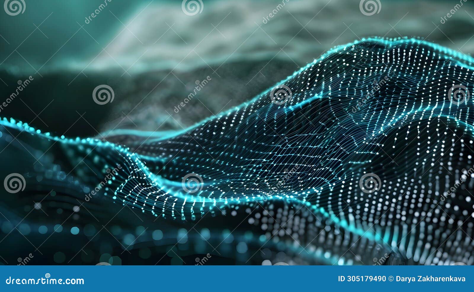 Abstract Background with Lights 3d Rendered Neuron Network with ...