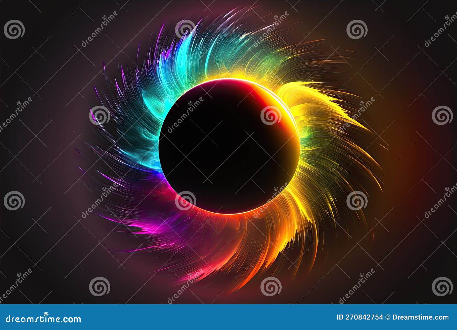An Abstract Background Like a Total Solar Eclipse with a Multicolored ...
