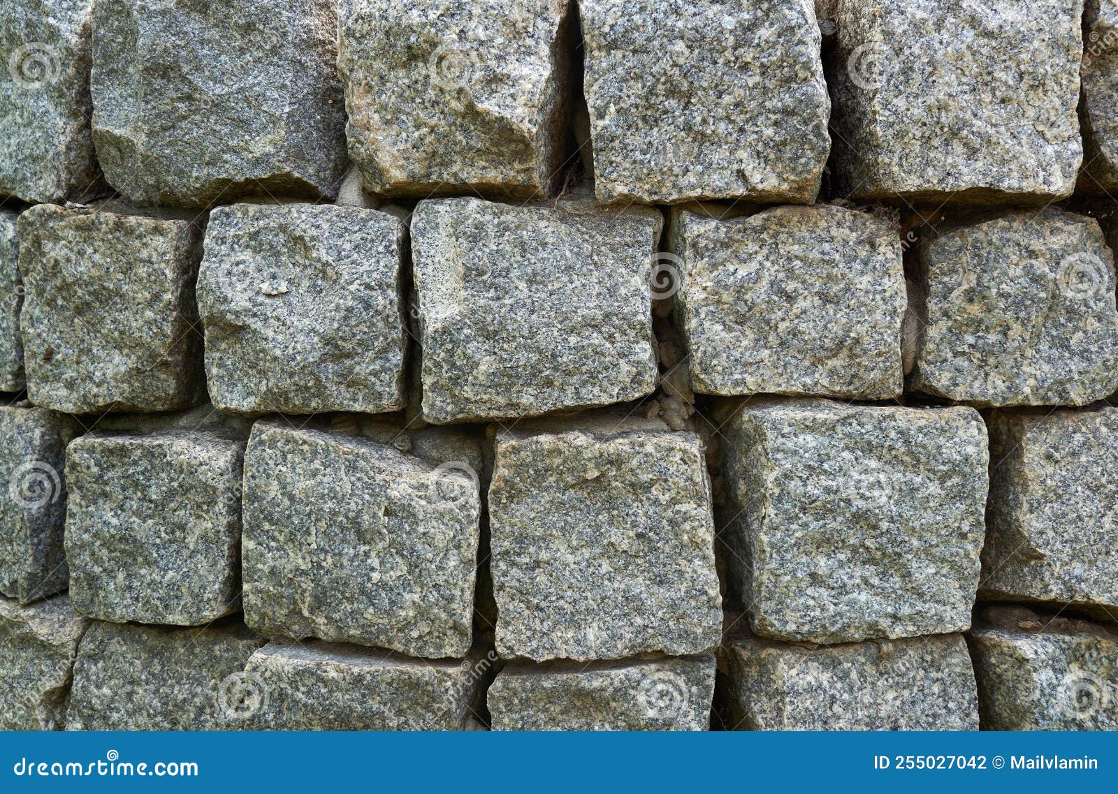 Abstract Background of Lined Wall of Granite Stones of Square Shape ...