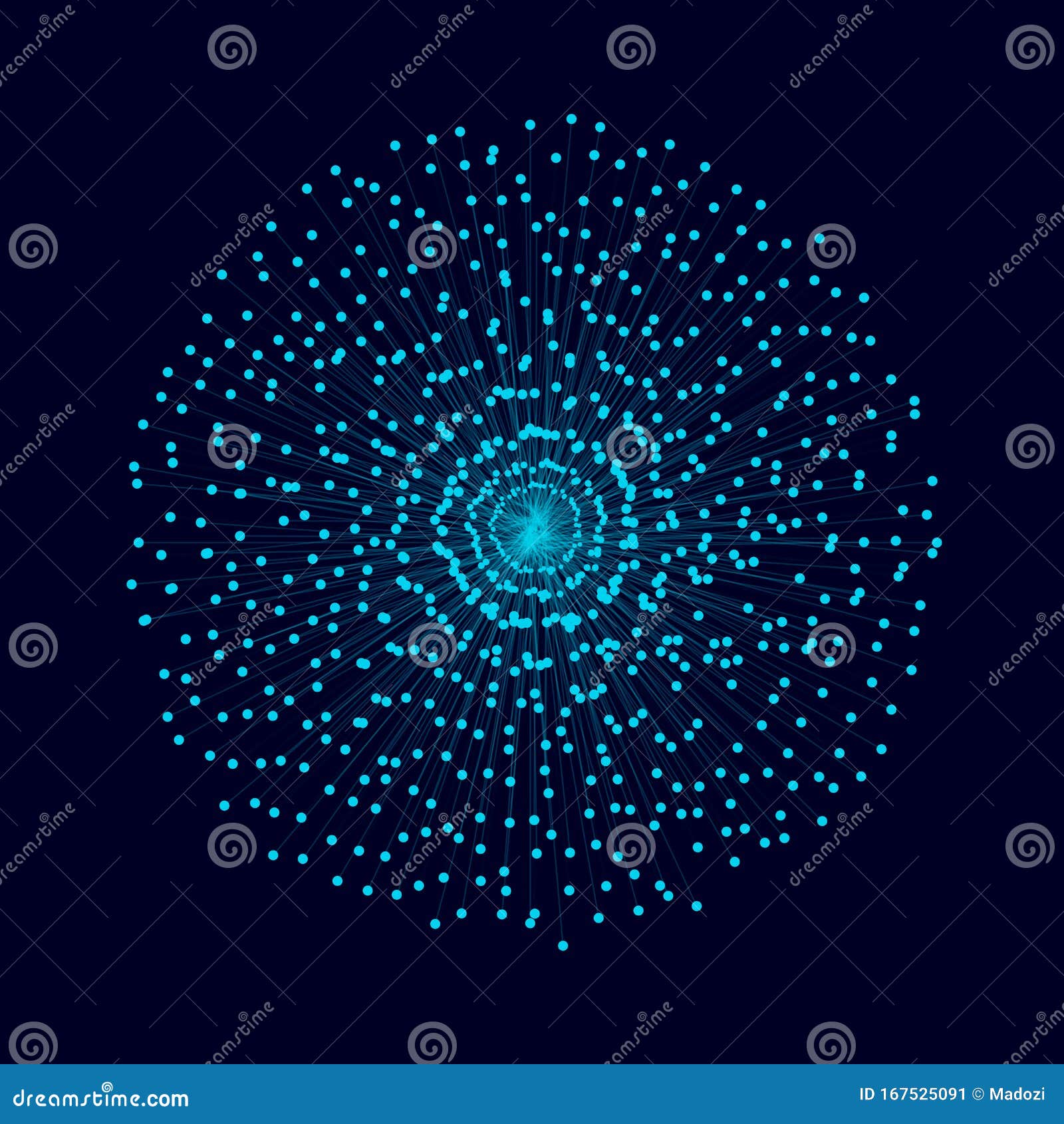 Abstract Background with Lines and Dots. Sphere Explosion Stock Vector ...