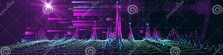 Abstract Background With Lines Noisy Algorithm Grid Connecting Dots On Dark Visual Presentation