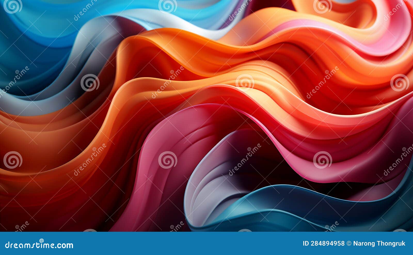 Abstract Background, Liquid Wave, Red and Blue, Gradient, Generative Ai ...