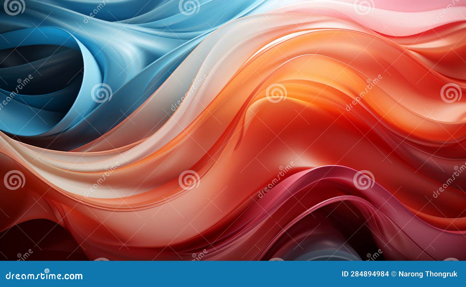 Abstract Background, Liquid Wave, Red and Blue, Gradient, Generative Ai ...
