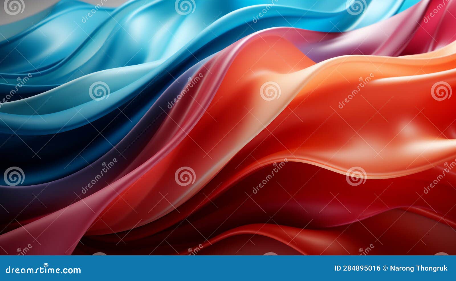 Abstract Background, Liquid Wave, Red and Blue, Gradient, Generative Ai ...
