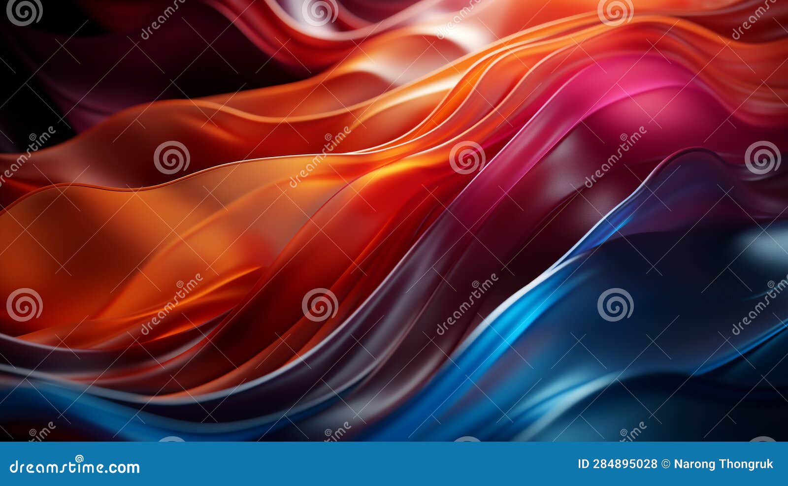 Abstract Background, Liquid Wave, Red and Blue, Gradient, Generative Ai ...