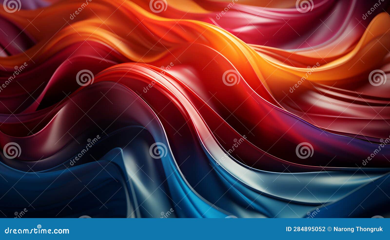 Abstract Background, Liquid Wave, Red and Blue, Gradient, Generative Ai ...