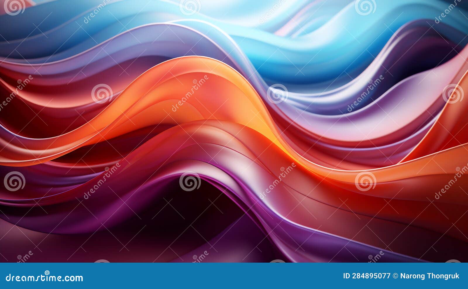 Abstract Background, Liquid Wave, Red and Blue, Gradient, Generative Ai ...