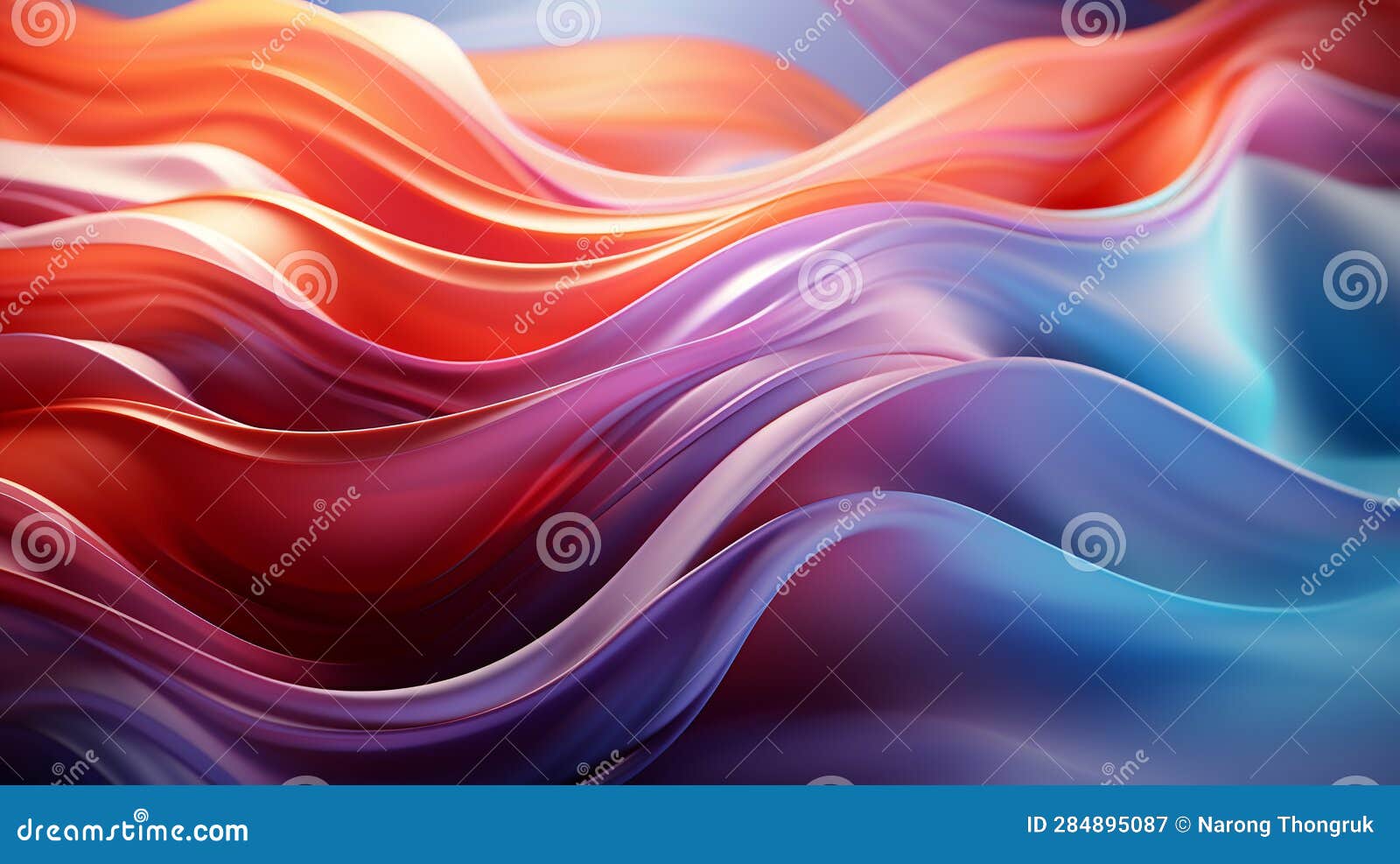 Abstract Background, Liquid Wave, Red and Blue, Gradient, Generative Ai ...