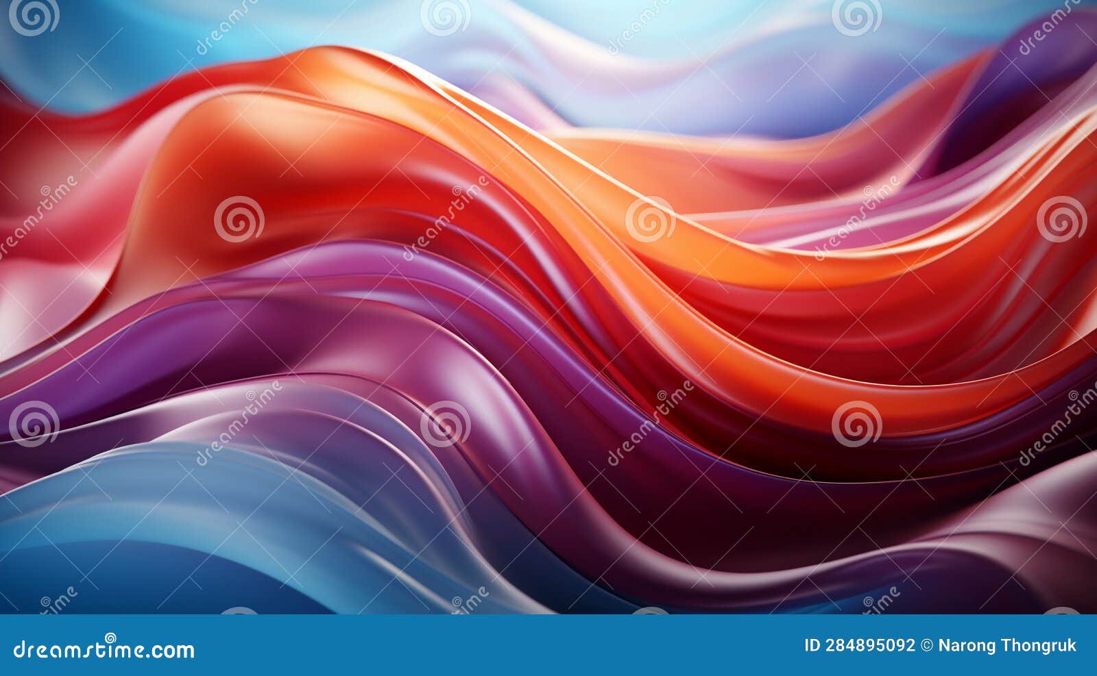 Abstract Background, Liquid Wave, Red and Blue, Gradient, Generative Ai ...
