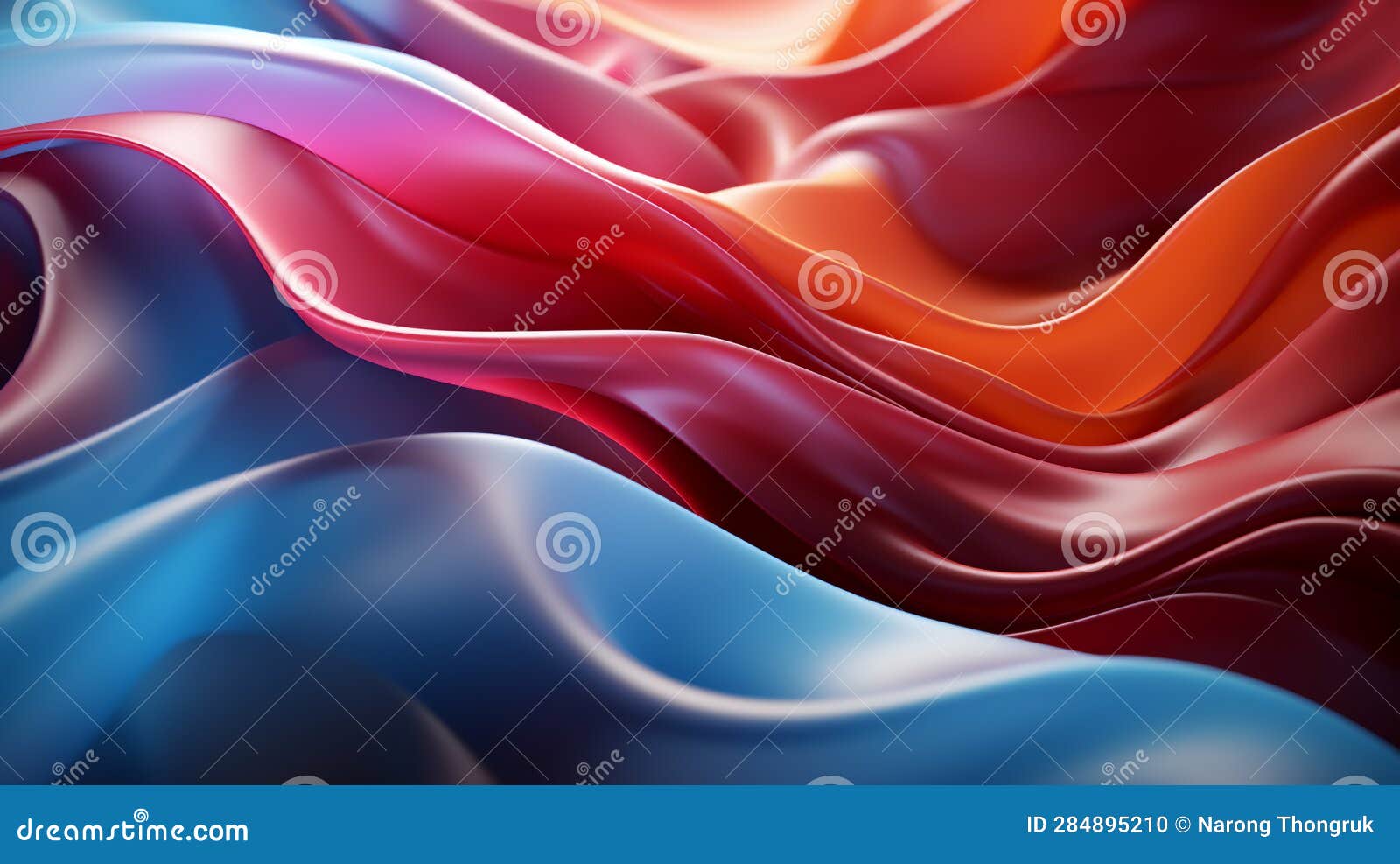 Abstract Background, Liquid Wave, Red and Blue, Gradient, Generative Ai ...