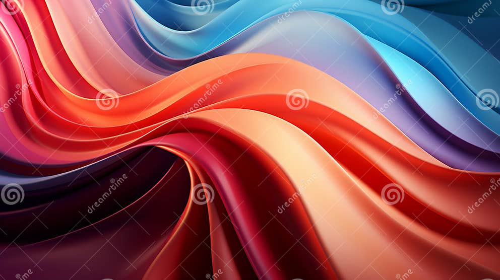 Abstract Background, Liquid Wave, Red and Blue, Gradient, Generative Ai ...