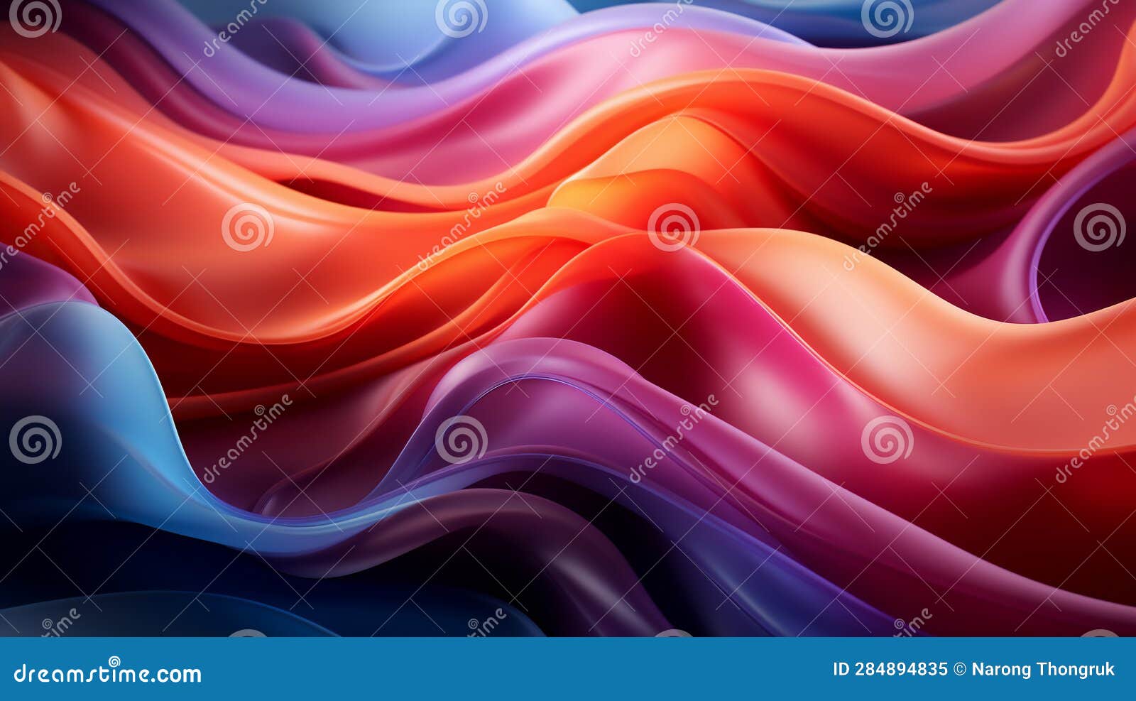 Abstract Background, Liquid Wave, Red and Blue, Gradient, Generative Ai ...