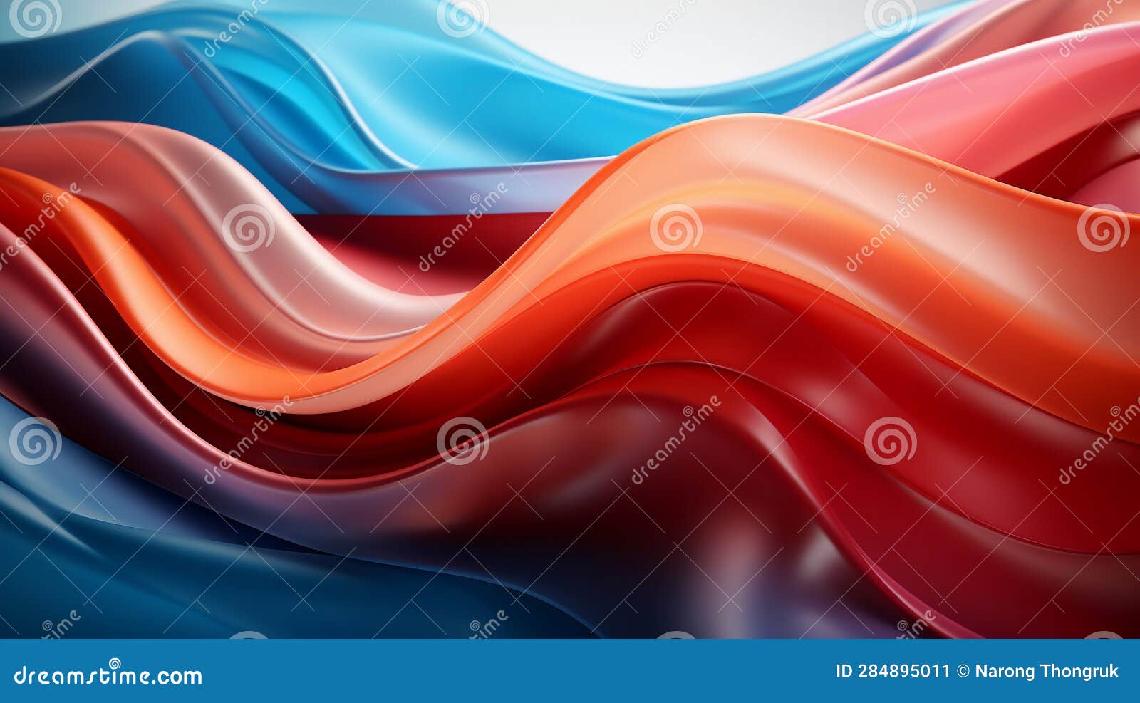 Abstract Background, Liquid Wave, Red and Blue, Gradient, Generative Ai ...