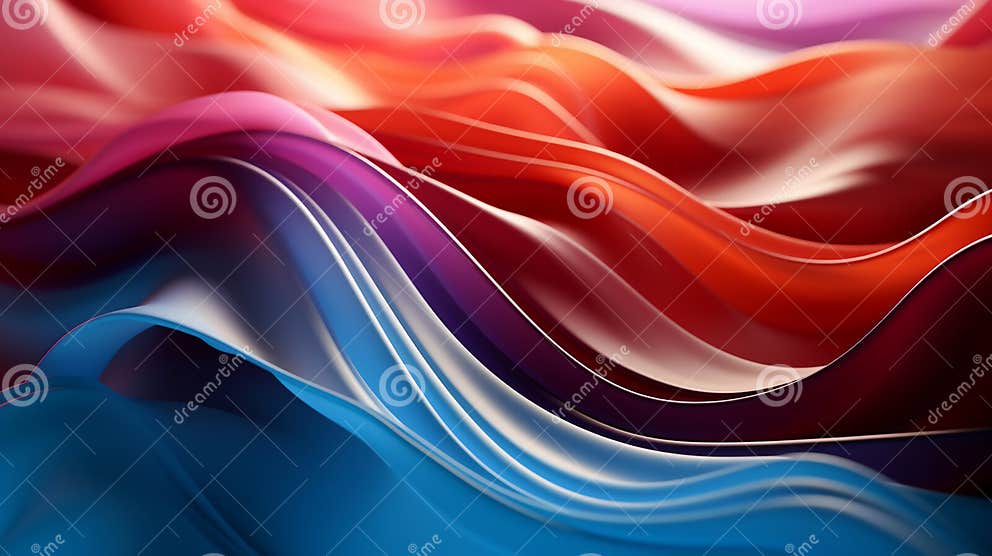 Abstract Background, Liquid Wave, Red and Blue, Gradient, Generative Ai ...