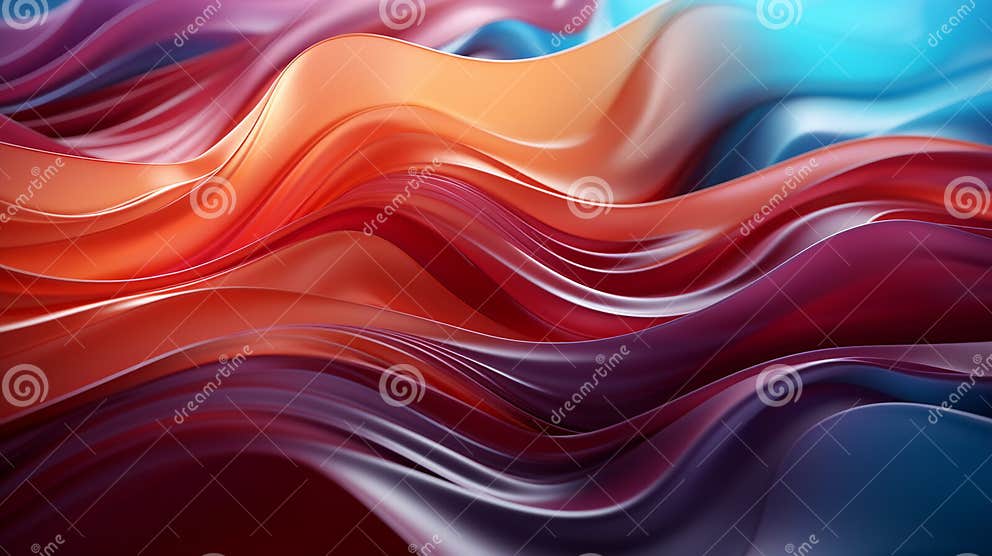 Abstract Background, Liquid Wave, Red and Blue, Gradient, Generative Ai ...
