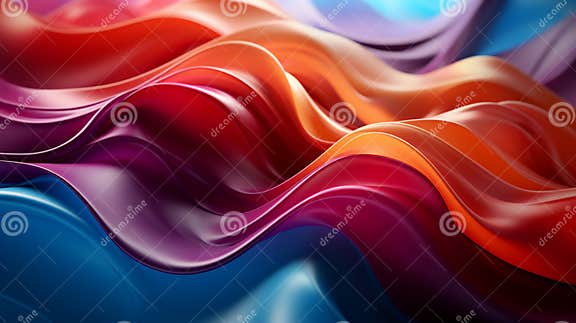 Abstract Background, Liquid Wave, Red and Blue, Gradient, Generative Ai ...