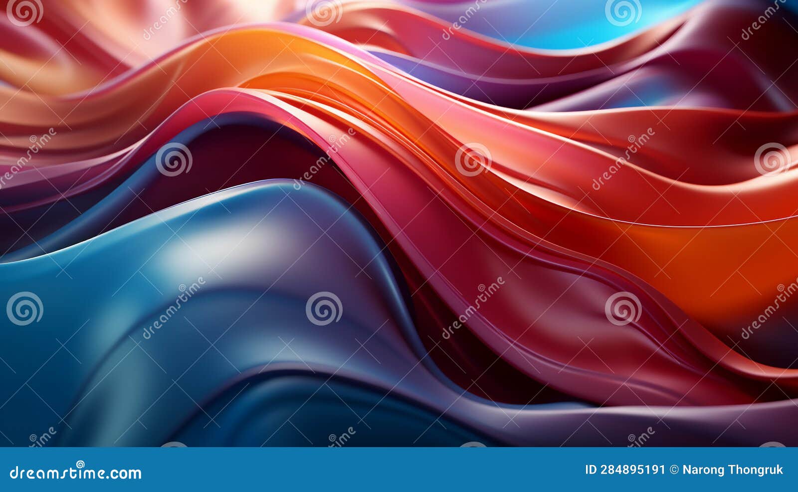 Abstract Background, Liquid Wave, Red and Blue, Gradient, Generative Ai ...