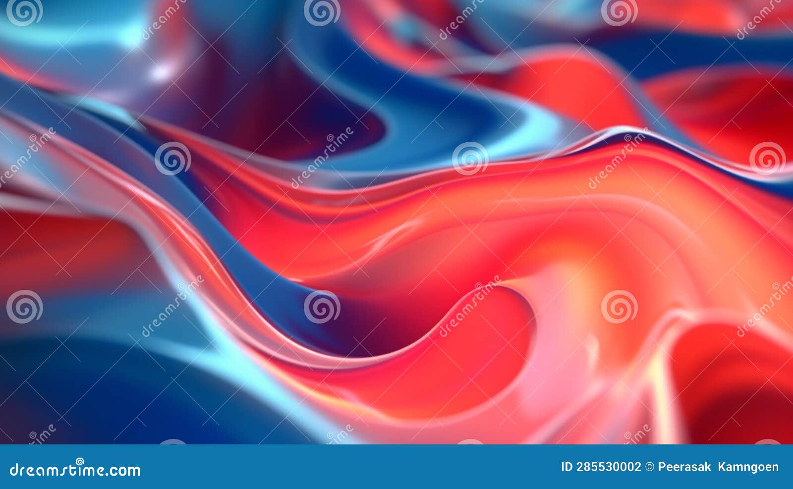 Abstract Background, Liquid Wave, Red and Blue, Gradient, Sharp Focus ...
