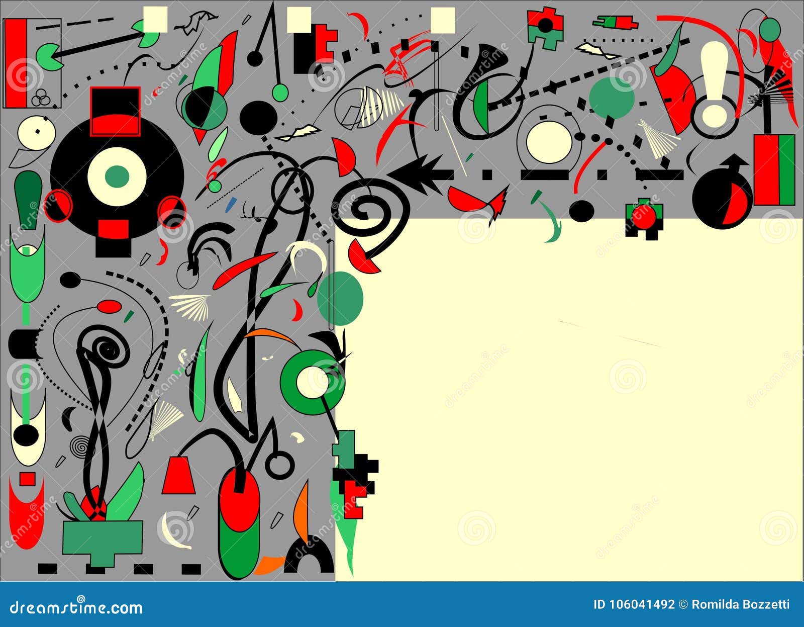 Abstract Background Little Colorful Fancy Shapes Empty Central ...