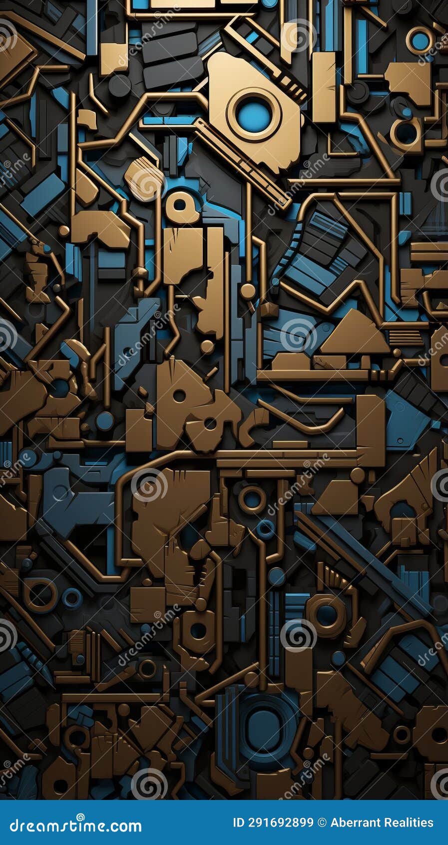 An Abstract Background with a Lot of Different Types of Machines Stock ...