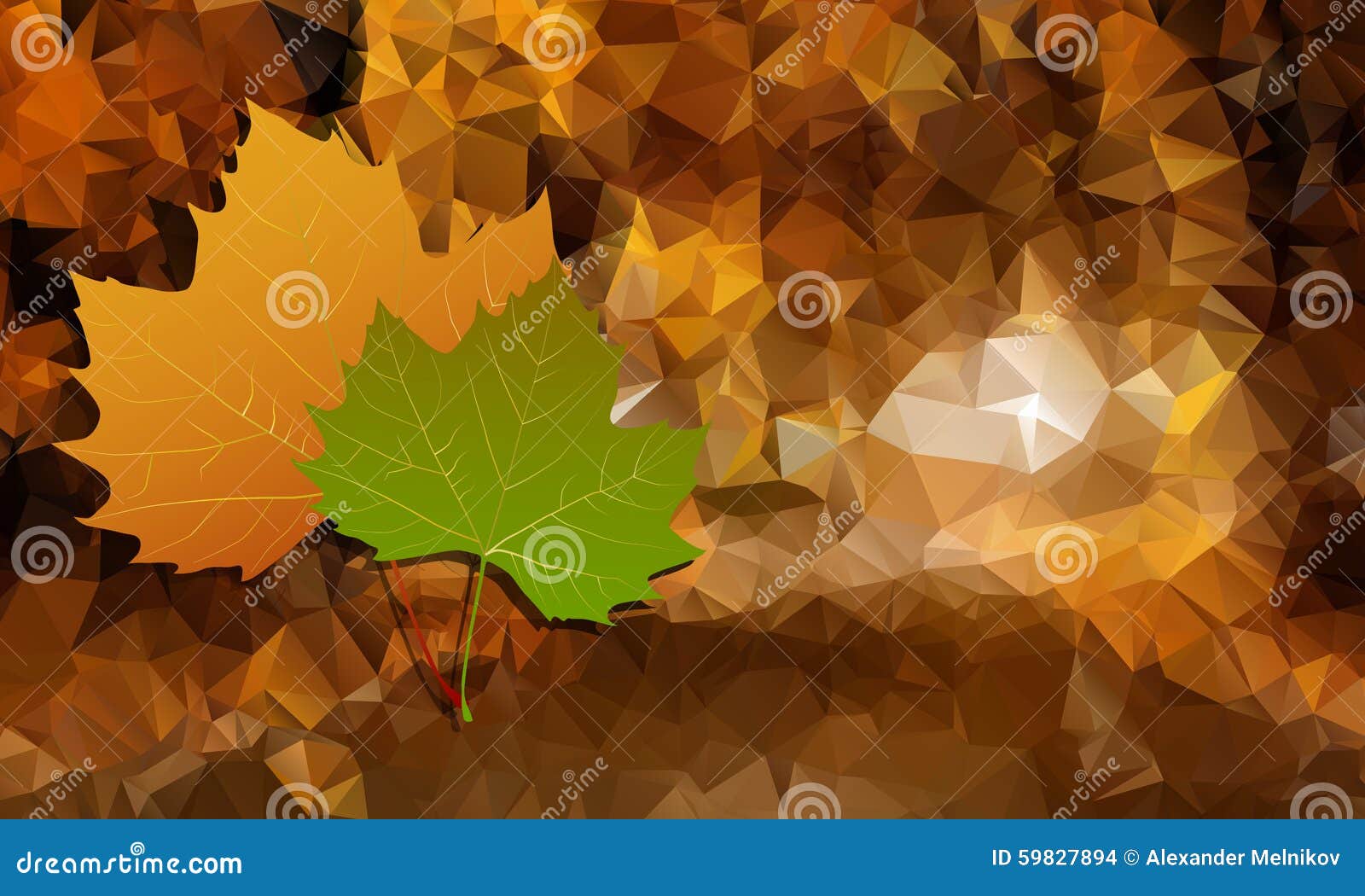 Abstract Background is Low Poly with Autumn Leaves.Vector Stock Vector ...