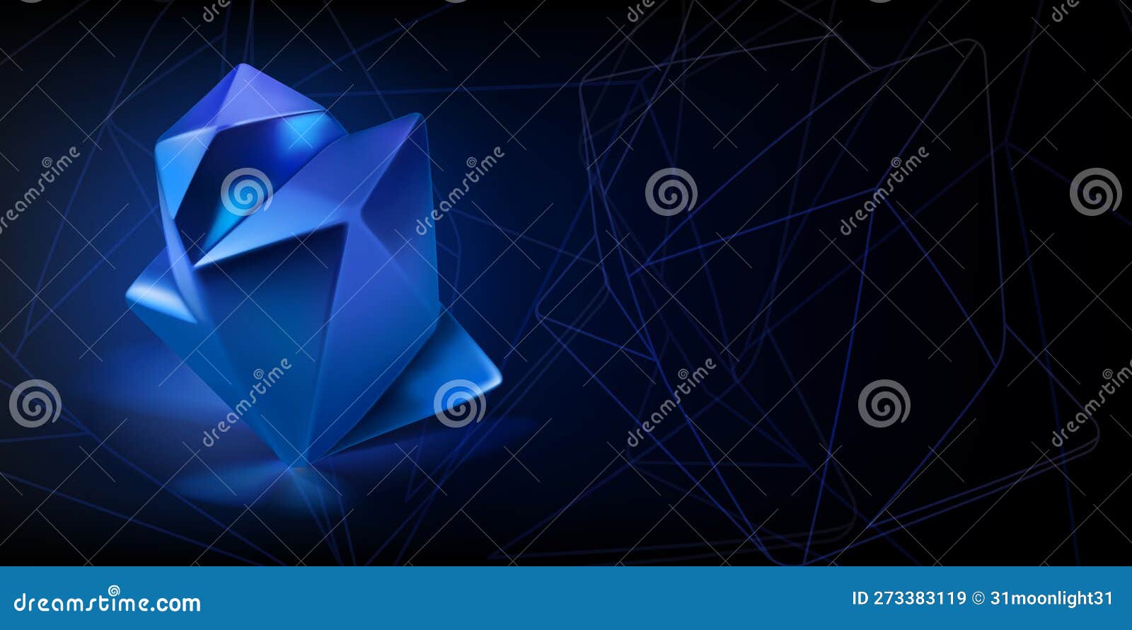Abstract Background with Low Poly 3d Shape Stock Vector - Illustration ...