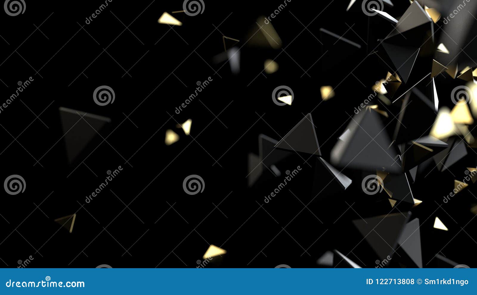 Polygonal Macro Particles on Black Background Stock Illustration ...