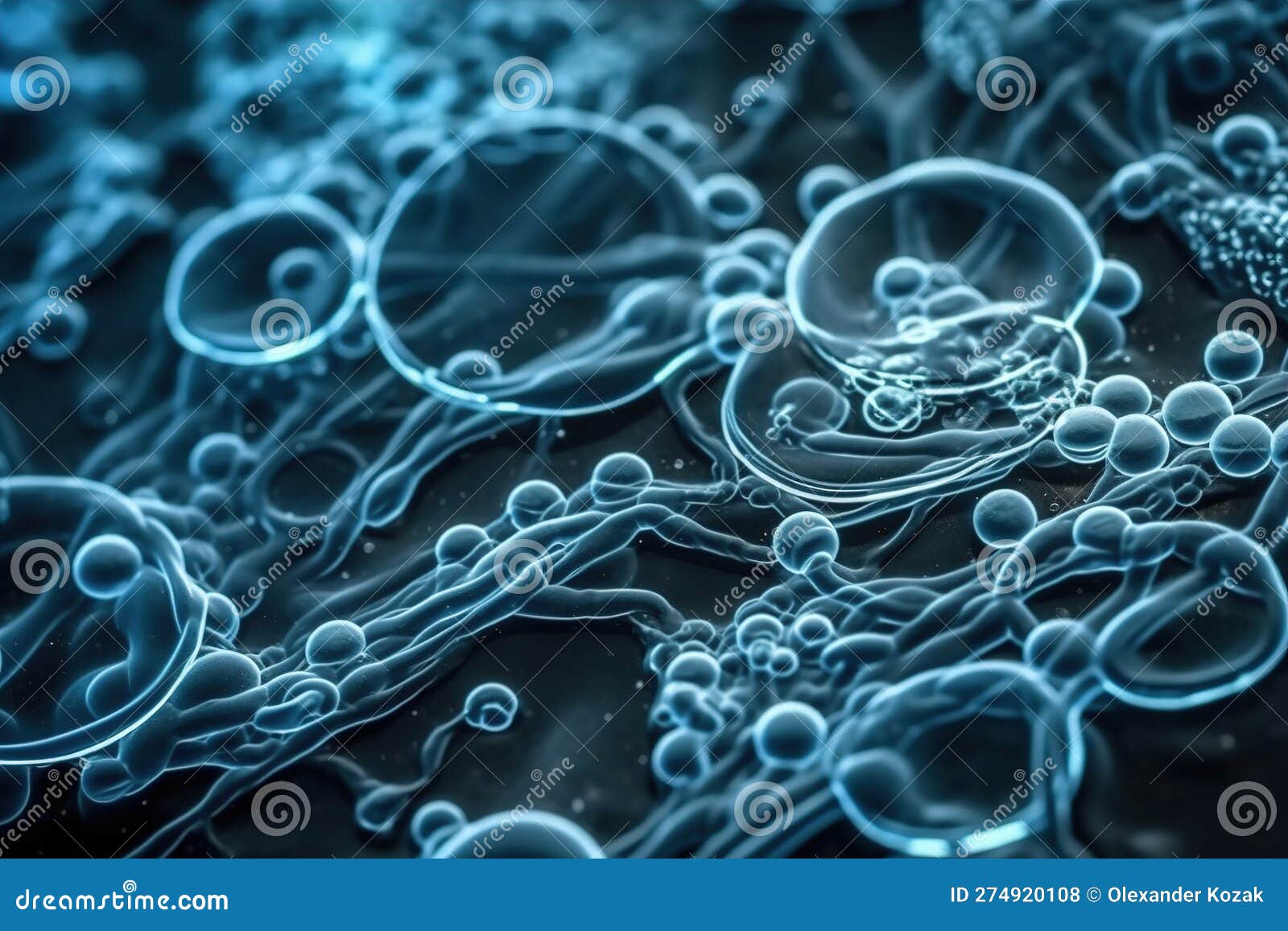 An Abstract Background with a Macro Shot of Various Microbes Including ...