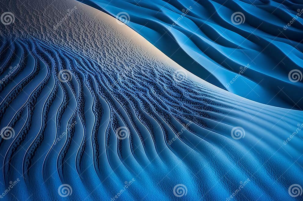 Abstract Background Made of Blue Sand Dunes. Computer Generated ...