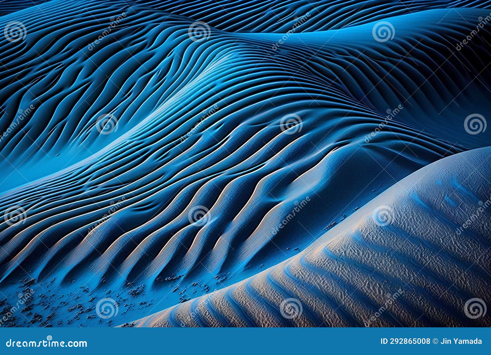 Abstract Background Made of Blue Sand Dunes, 3d Render Stock ...
