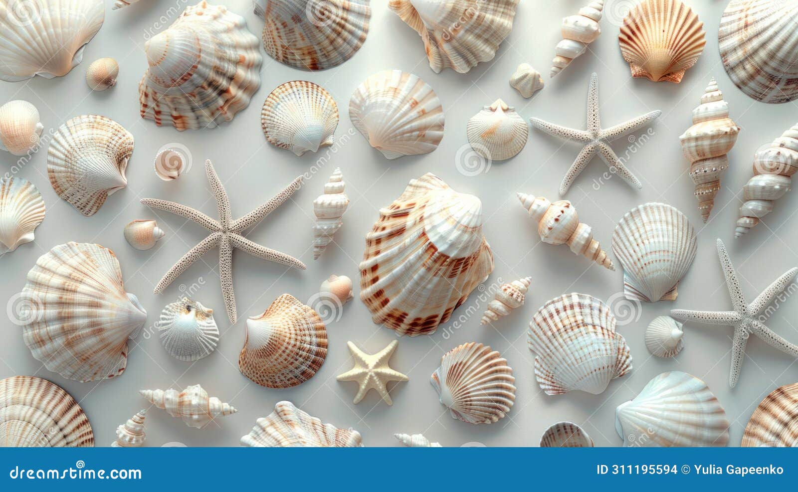 Abstract Background Made of Shells of Different Shapes and Sizes, Top ...