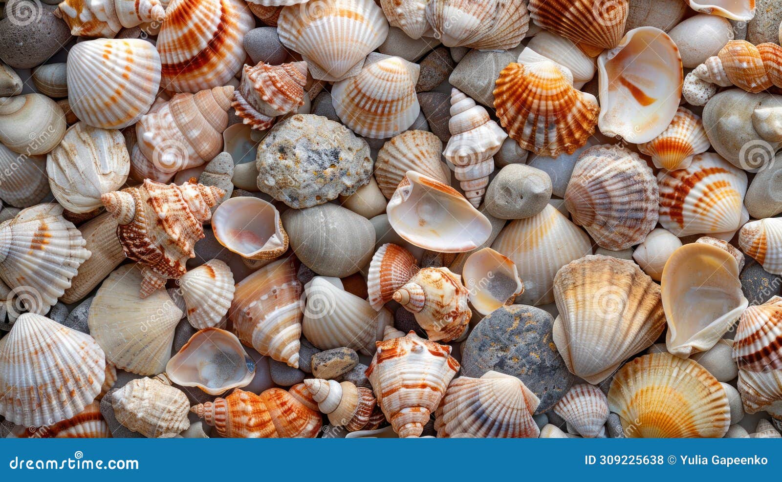 Abstract Background Made of Shells of Different Shapes and Sizes, Top ...