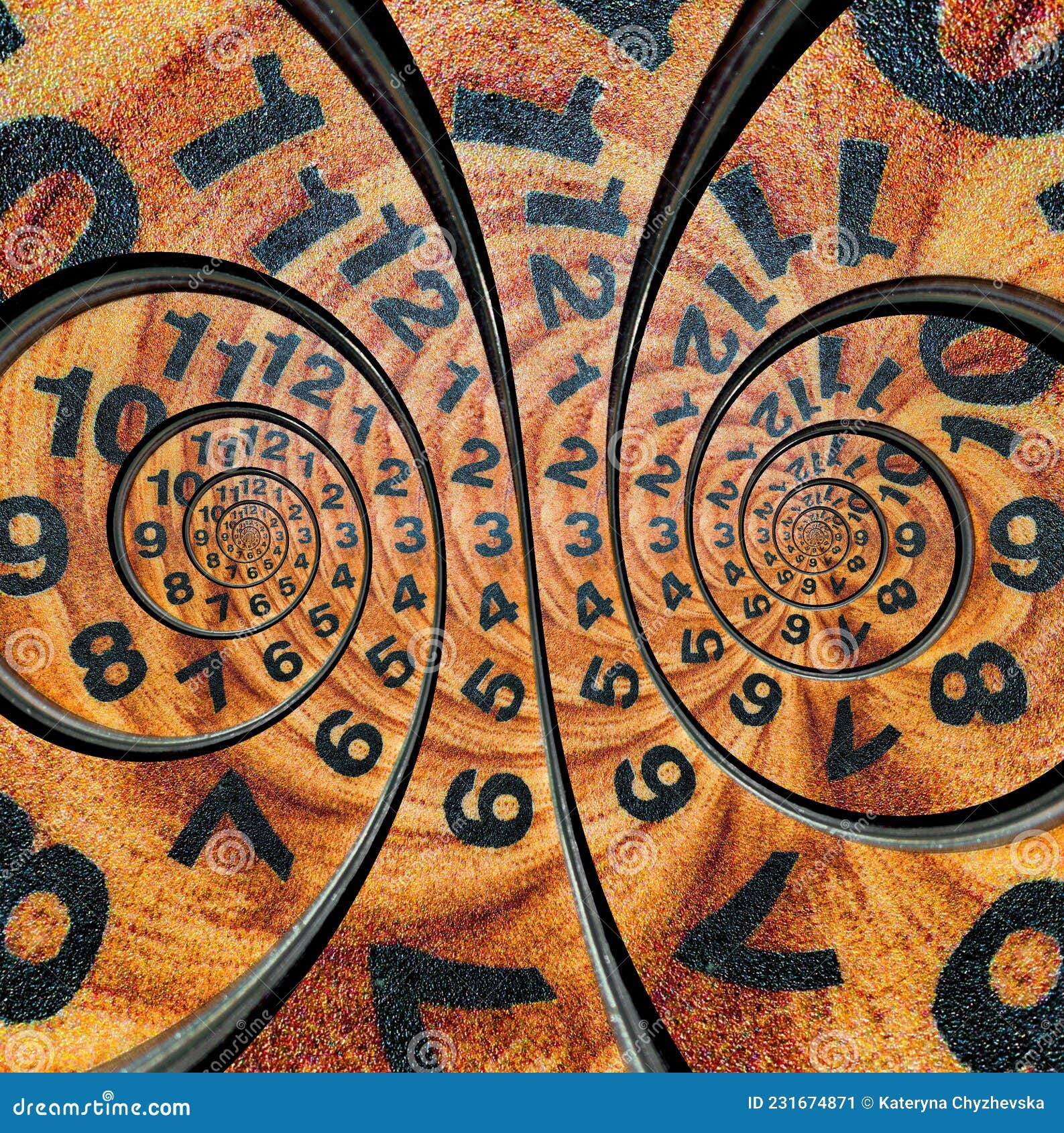 Abstract Background Made of Twisted Wooden Watch Faces Stock Image ...