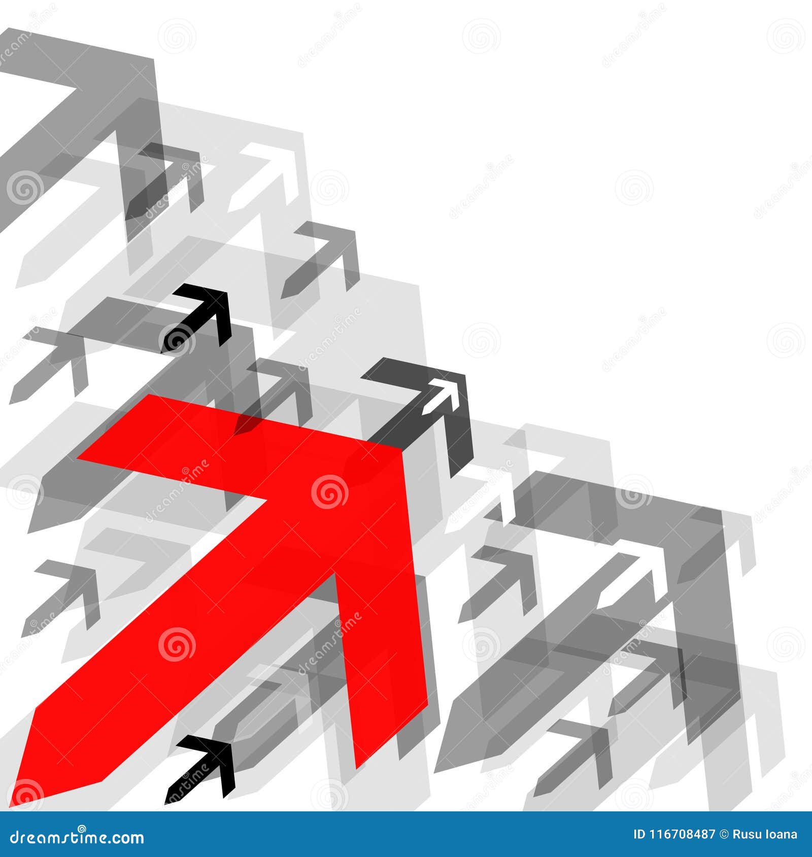 Many 3d Arrows Flow In Same Direction Royalty-Free Illustration ...