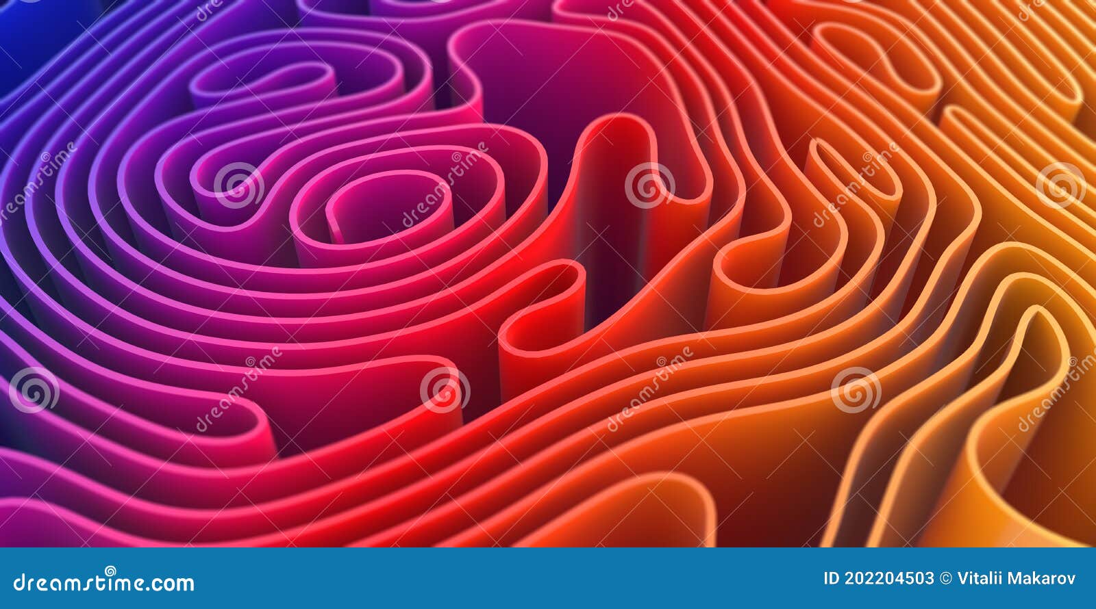 Abstract Background of Many Curved Surfaces. Geometric Structure Stock ...