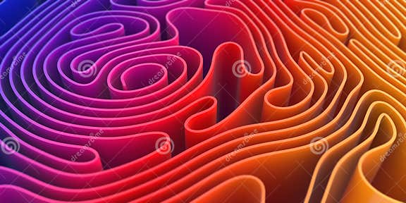 Abstract Background of Many Curved Surfaces. Geometric Structure Stock ...