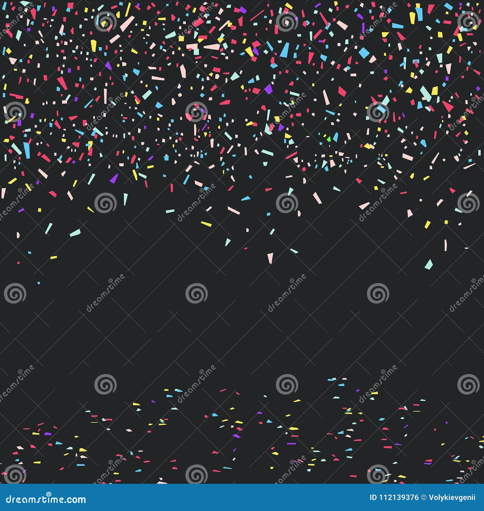 Colorful Confetti Isolated on Black Background Stock Vector ...