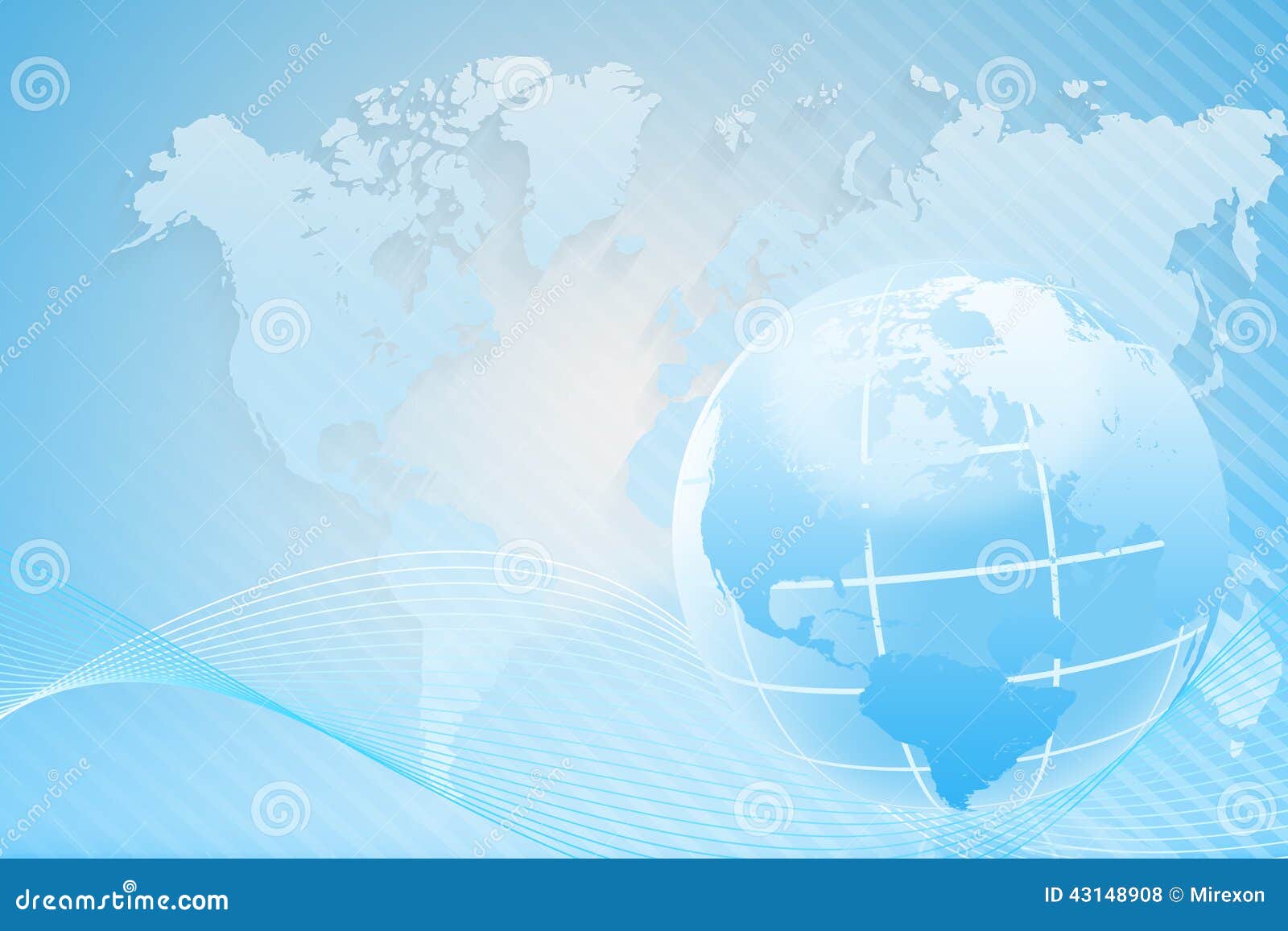 Abstract Background with a Map of the World Stock Illustration ...