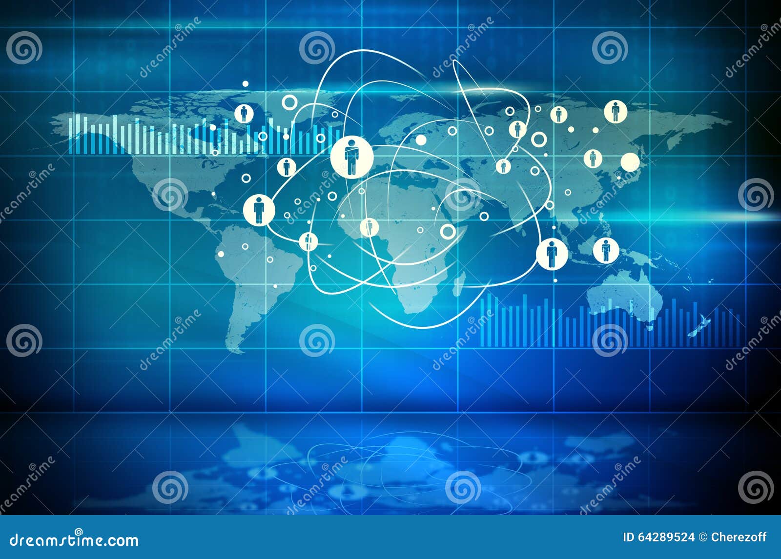 Abstract Background with Map Stock Illustration - Illustration of graph ...