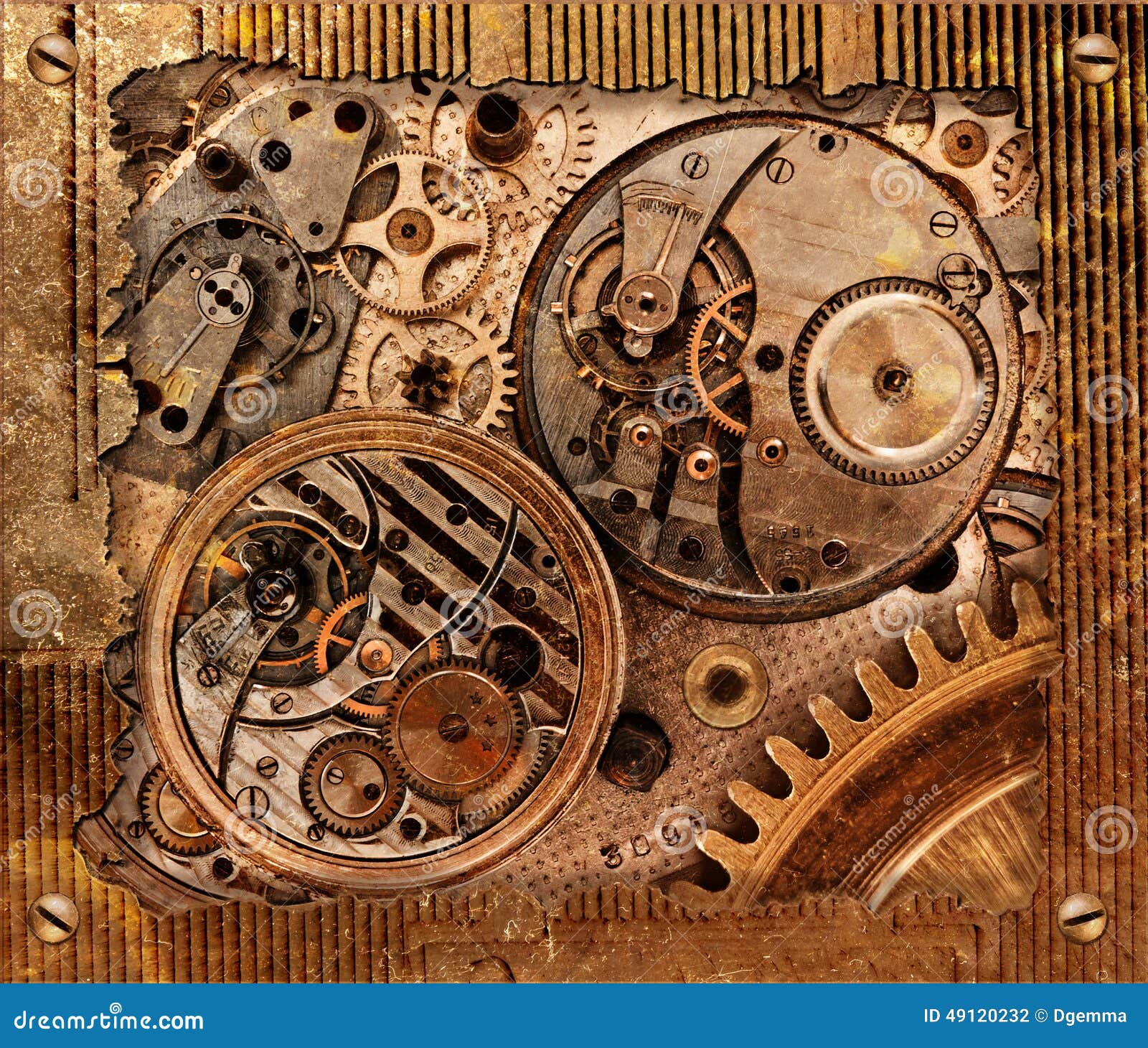 Abstract Background with Mechanism. Stock Photo - Image of brown ...