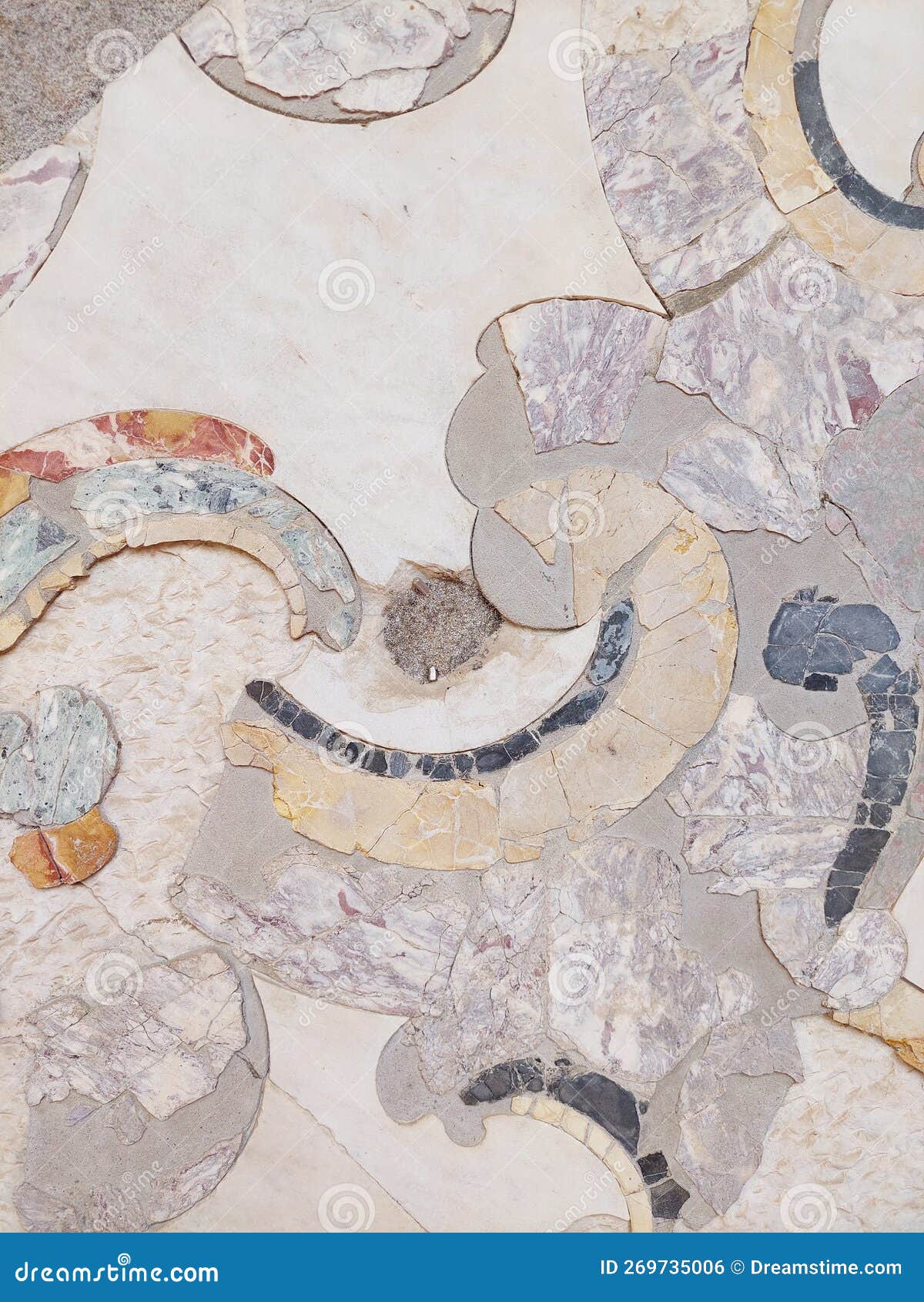 The Fragment of Marble Wall Decoration. Middle Ages. Italy Stock Photo ...