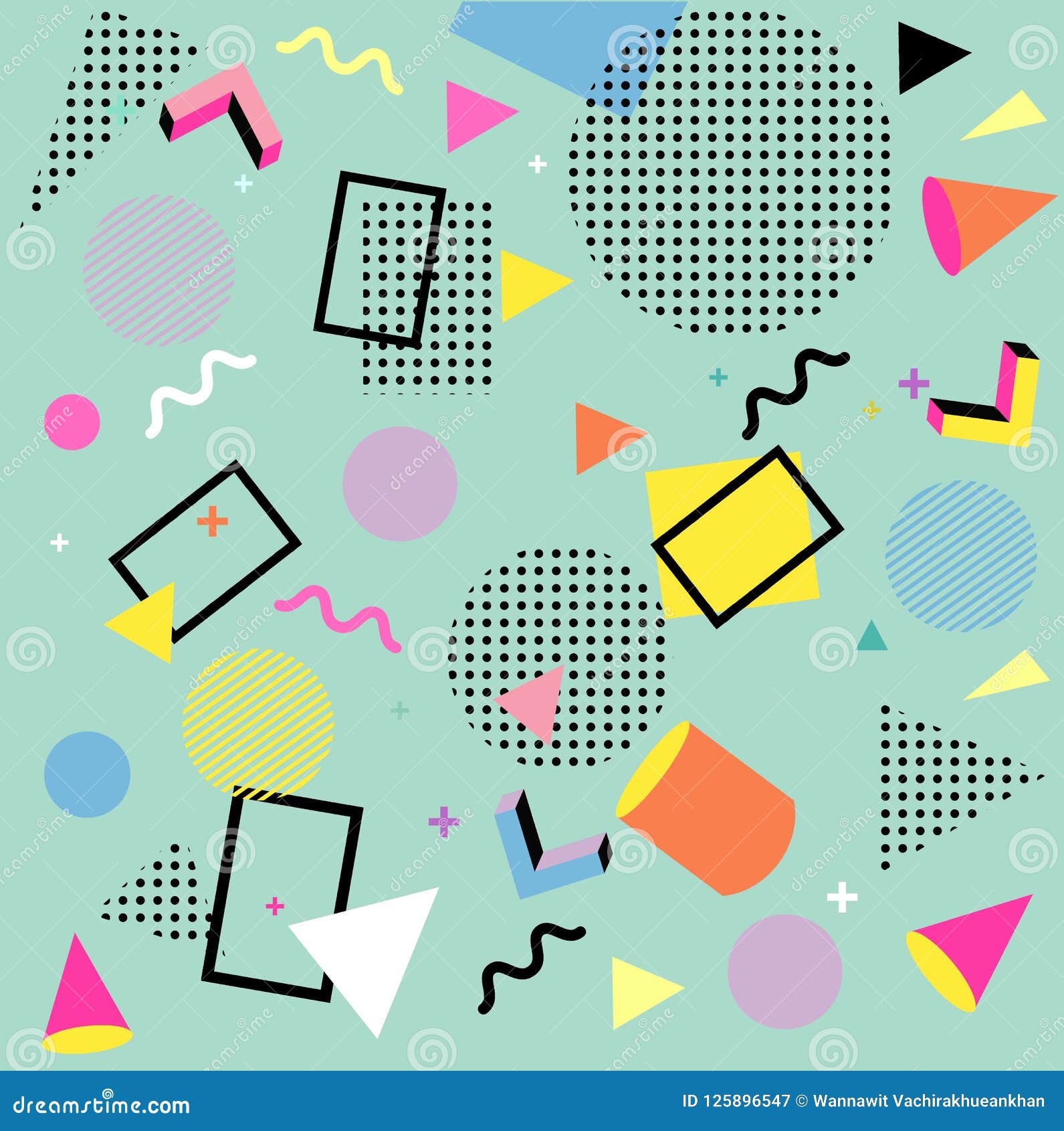 Abstract Background in Memphis Design Stock Vector - Illustration of ...