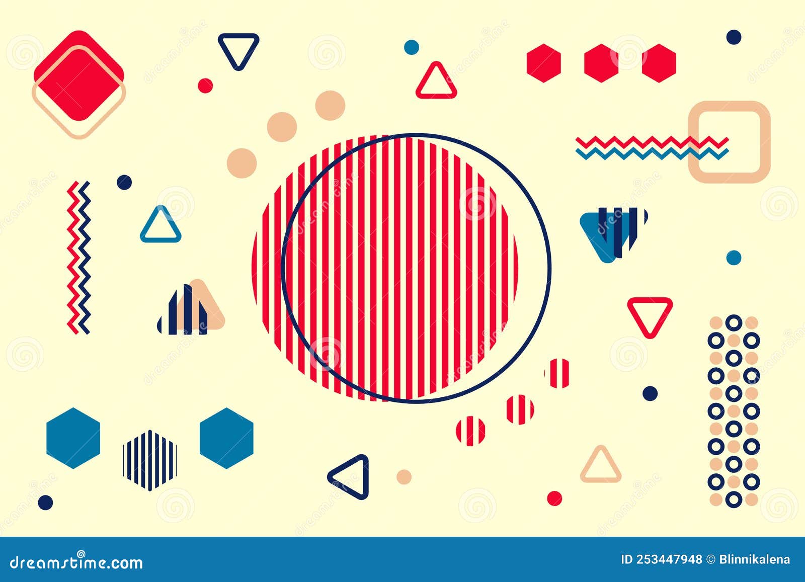 Abstract Background in the Memphis Style. Chaotically Arranged ...