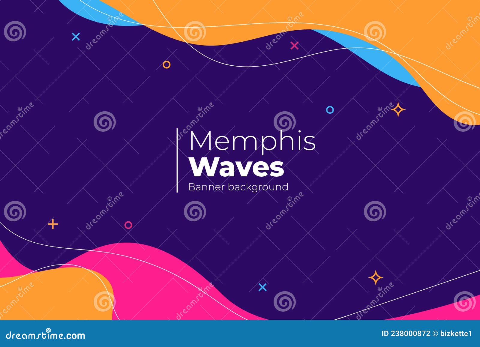Abstract Background with Memphis Waves Vector Illustration Stock Vector ...
