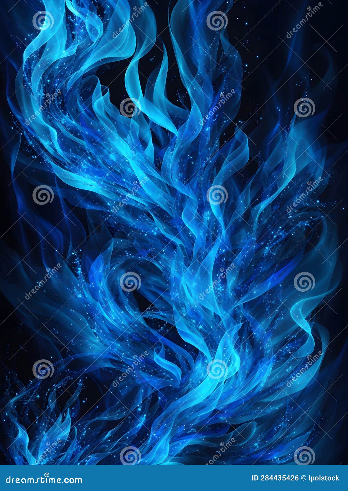 Abstract Background with Mesmerizing Blue Flames Stock Illustration ...