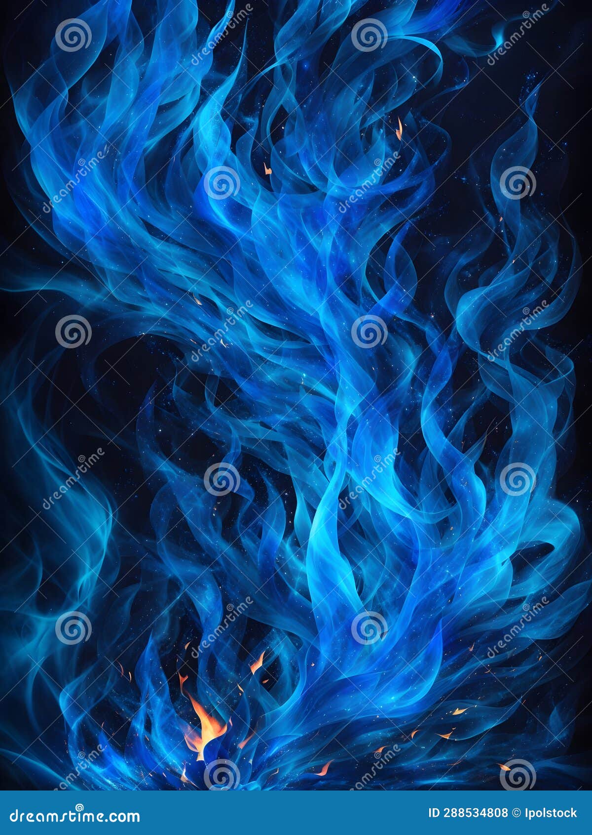 Abstract Background with Mesmerizing Blue Flames Stock Illustration ...
