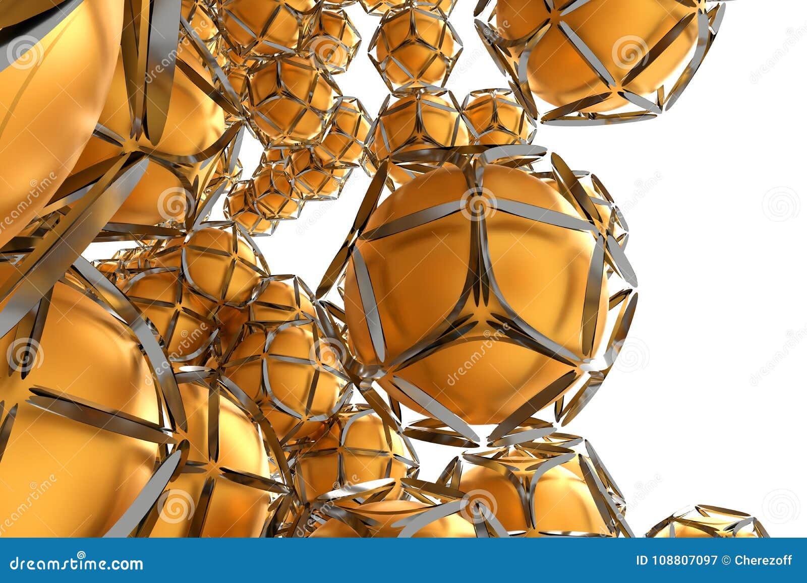Metal Spheres in a Frame Shell Stock Illustration - Illustration of ...
