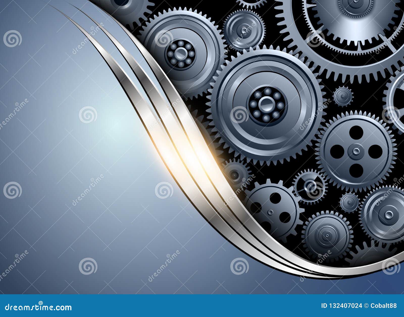 Abstract Background Metallic with Gears Stock Vector - Illustration of ...