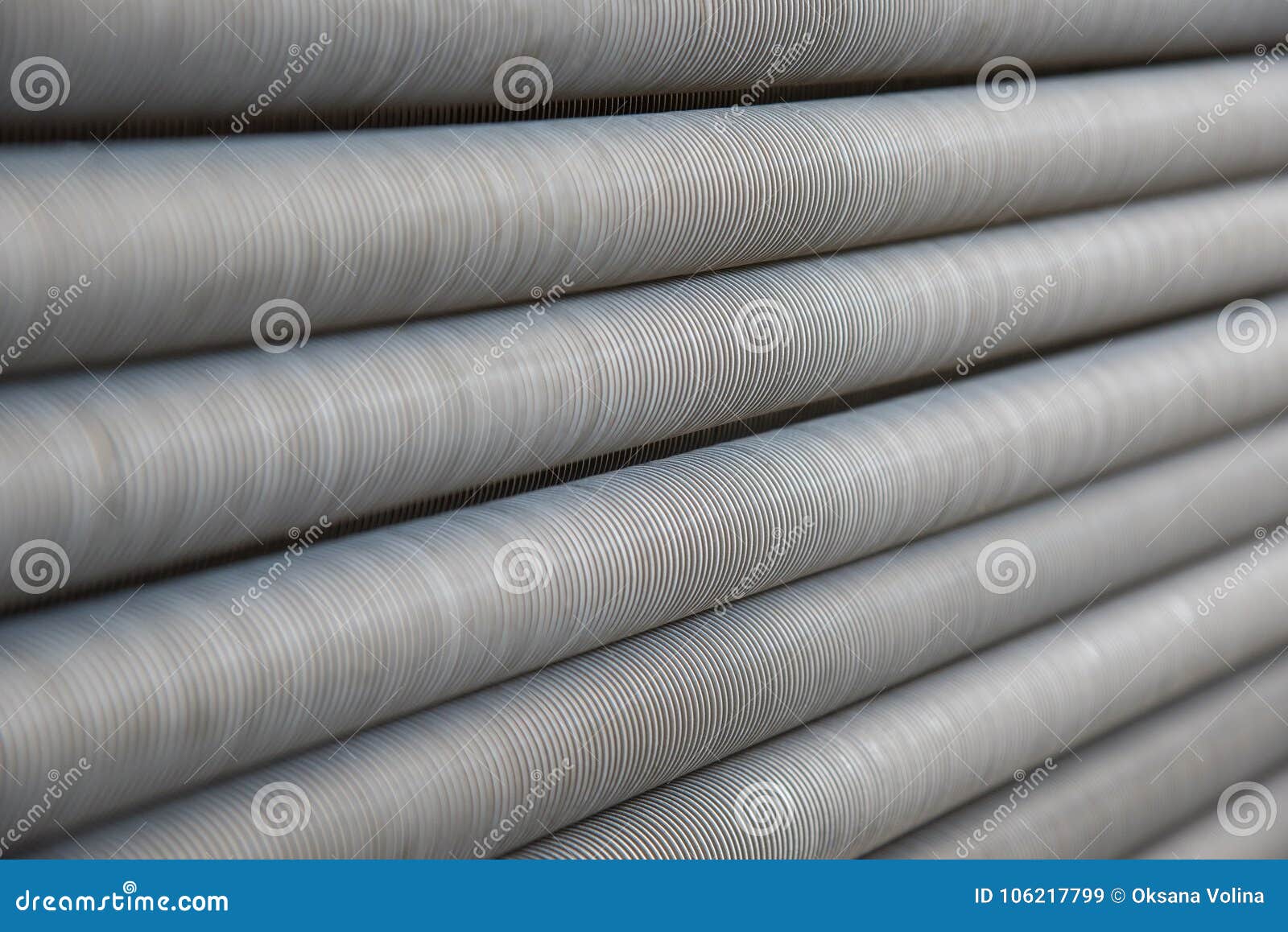 Abstract Background of Metallic Long Pipes with Thread Stock Image ...