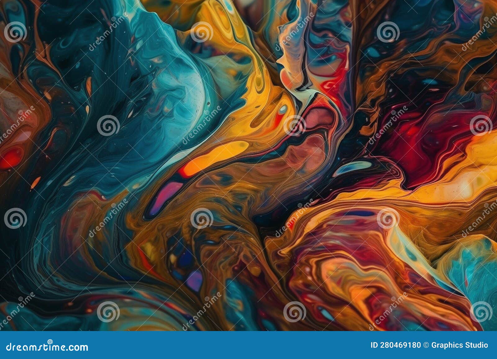 Abstract Background of Mixed Colors of Acrylic Paint in Different ...